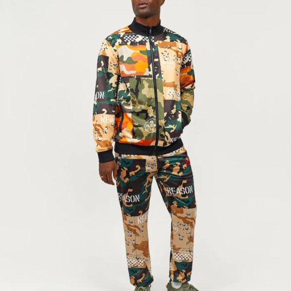 REASON CLOTHING BRAND | Pants | Reason Allover Camo Mixed Print Track ...